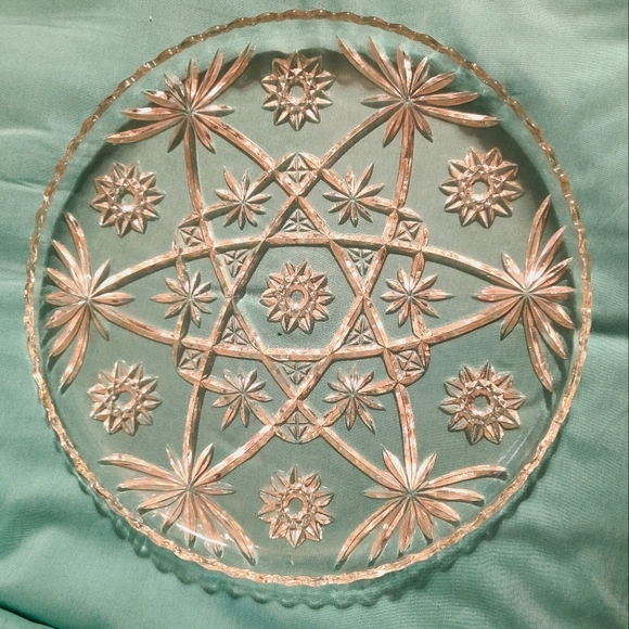 Anchor Hocking | Dining | 35 Cupped Edge Torte Plate Prescut Clear ...